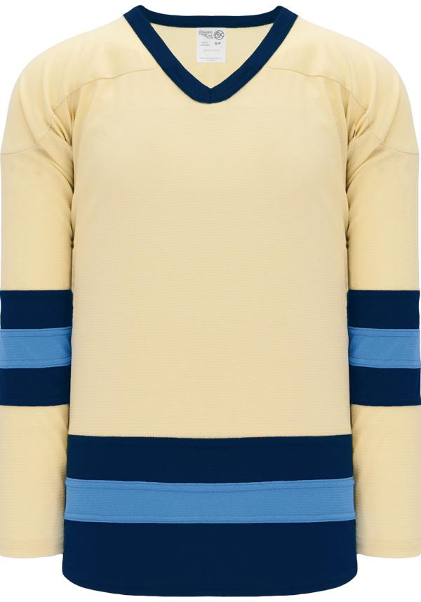 Sand / Navy Pro Style Hockey Jersey