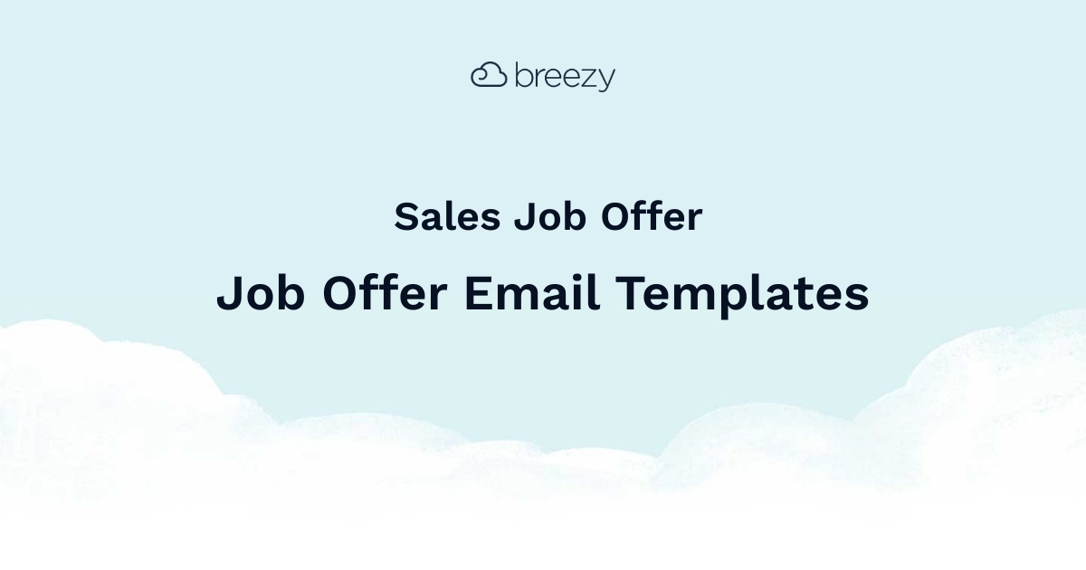 Sales Job Offer Email Template | Breezy HR