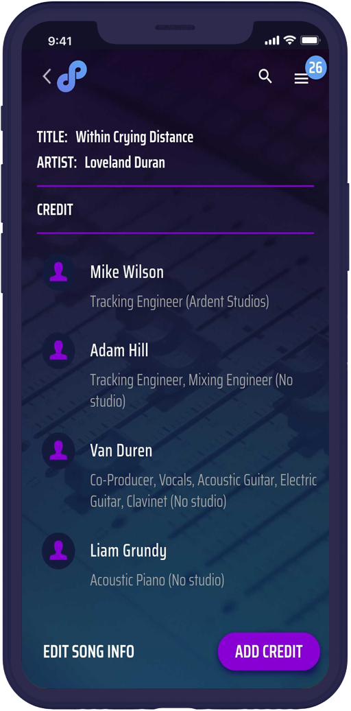 Sound Credit — Music credits, done right.