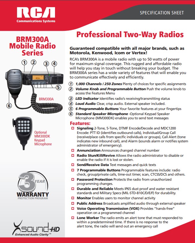 RCA BRM300A VHF Radio | Metro Mobile Radio
