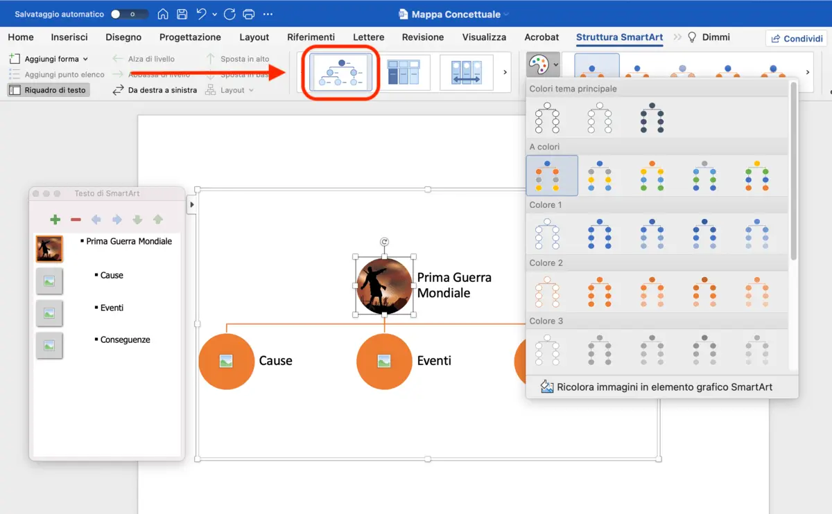 Come fare una mappa concettuale su Word | Algor