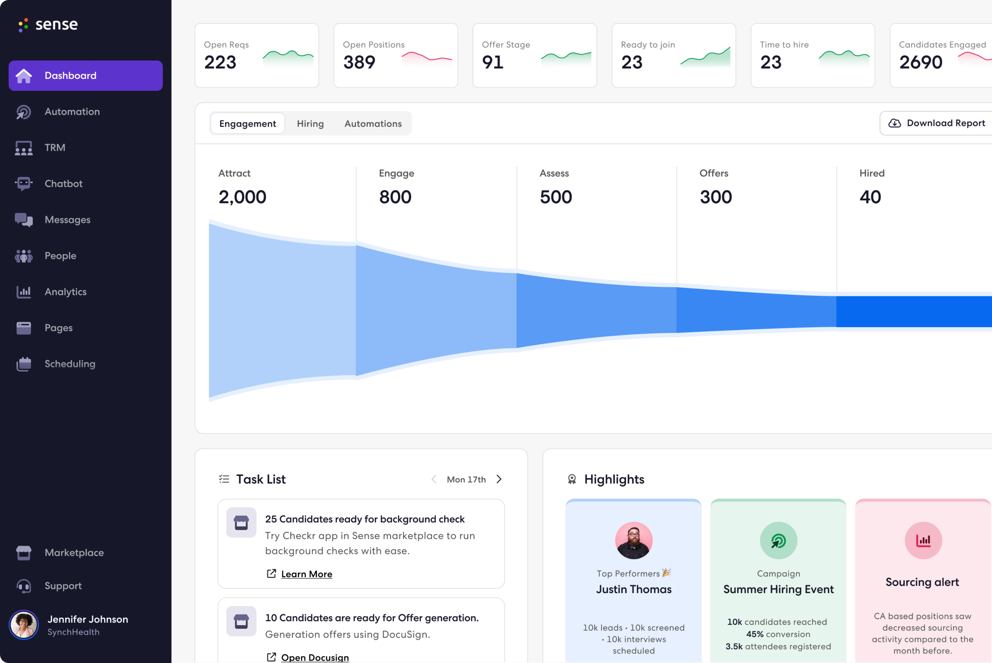Sense Talent Engagement Platform