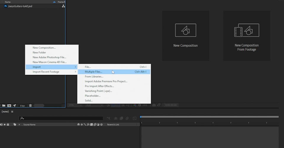 How To Import Photoshop Layers Into After Effects