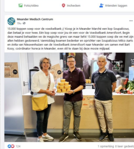 Meander MC doneert 15.000 kommen soep