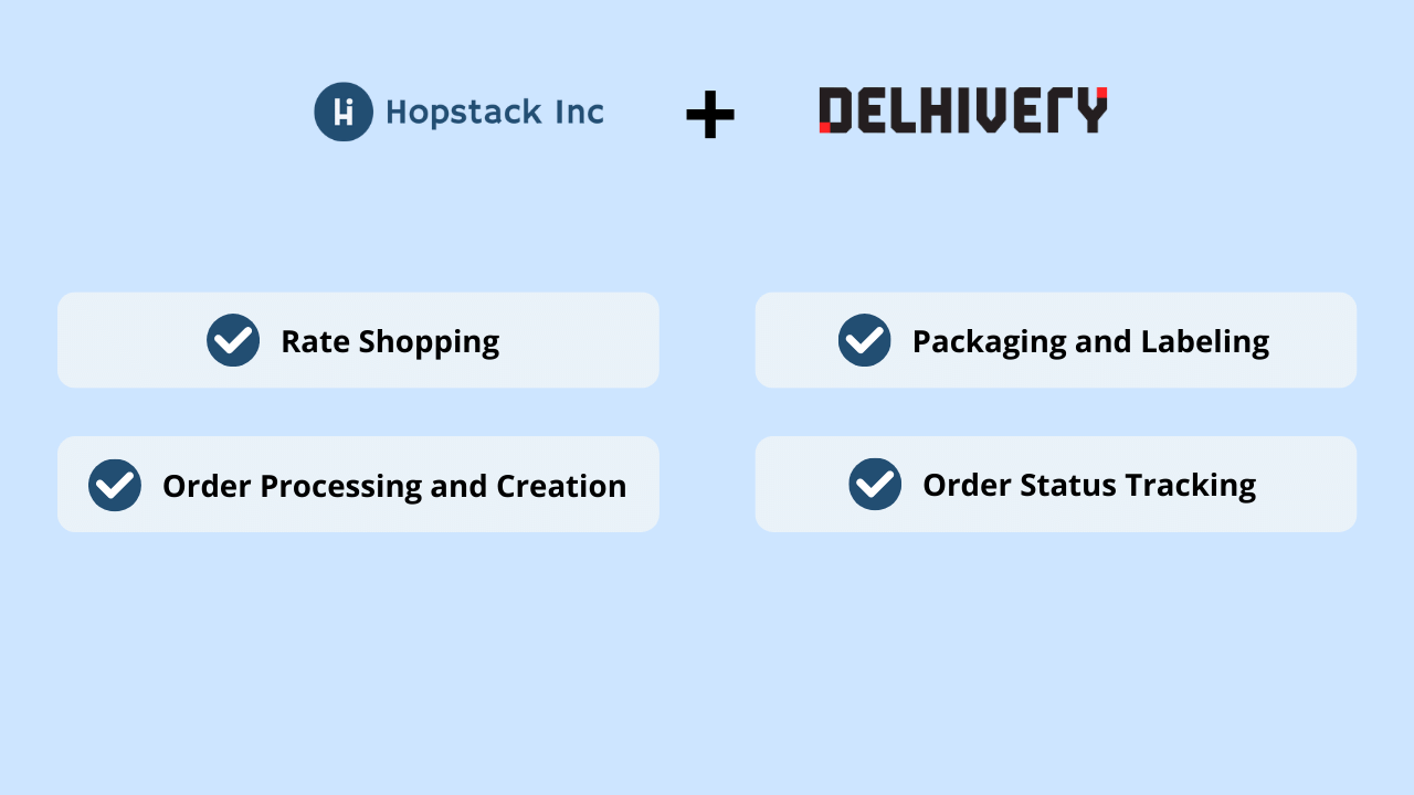 Delhivery - Hopstack's Carrier Platform Integrations