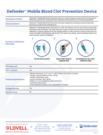 Defender dvt prevention