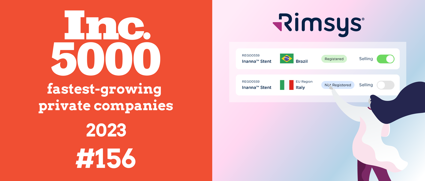 Rimsys ranks number 156 on the 2023 Inc. 5000