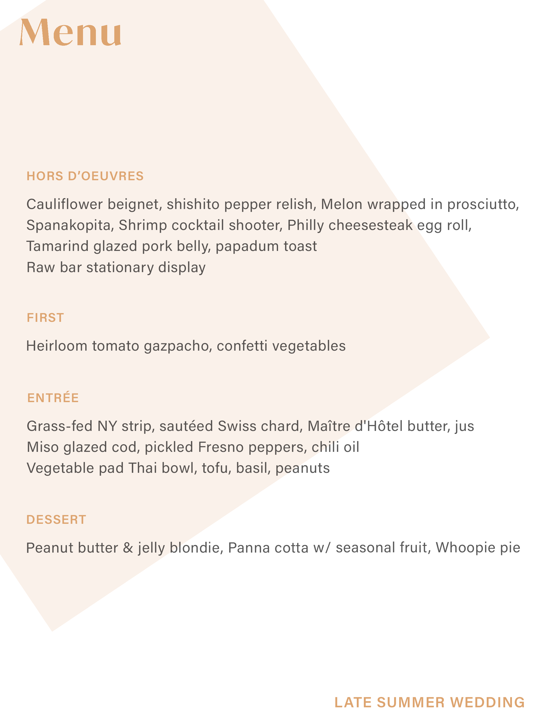 Menus — The Willows