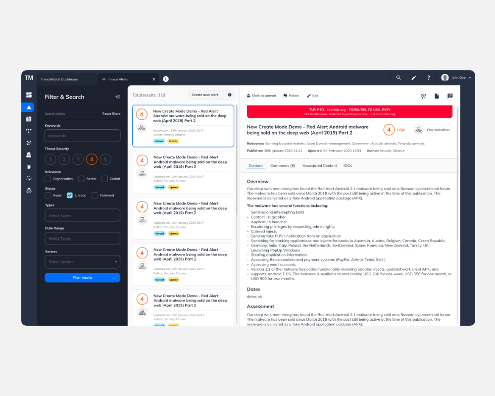 Threat Intelligence Portal - ThreatMatch