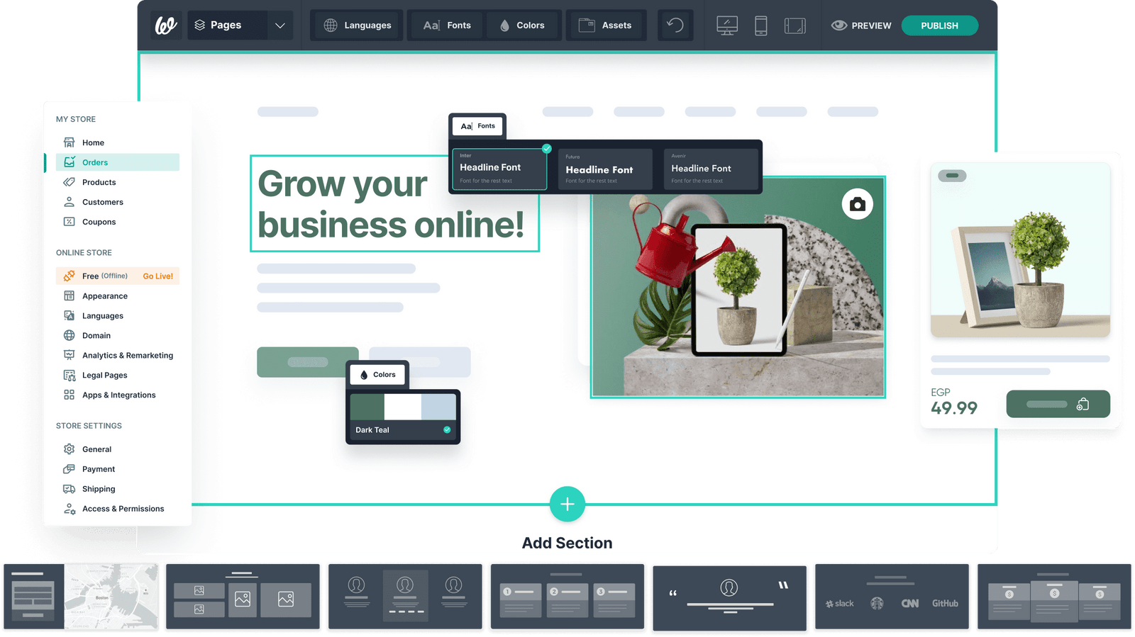 Wuilt website and store builder