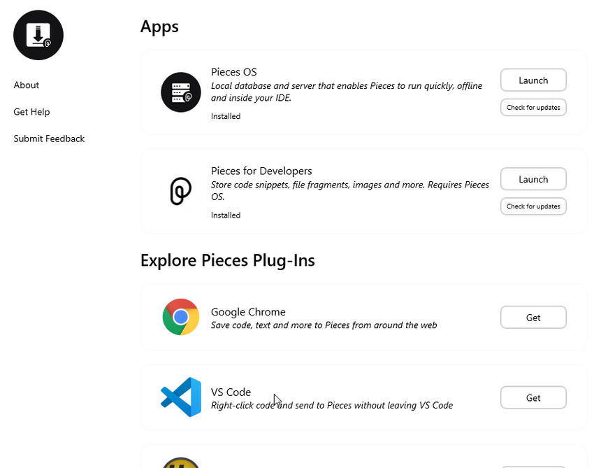Support Articles: Updating Pieces OS and Pieces for Developers