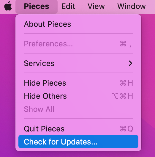 Support Articles: Updating Pieces OS and Pieces for Developers