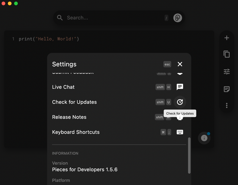 Support Articles: Updating Pieces OS and Pieces for Developers