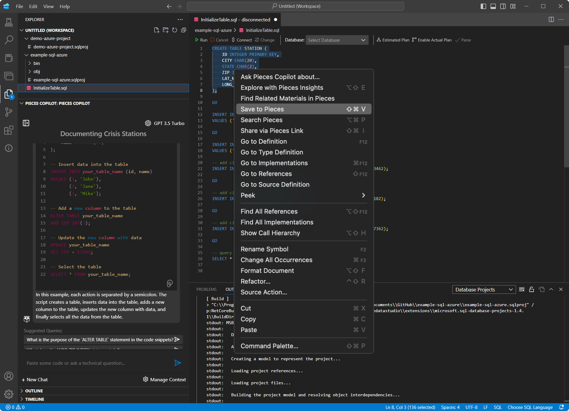 Azure Data Studio In App