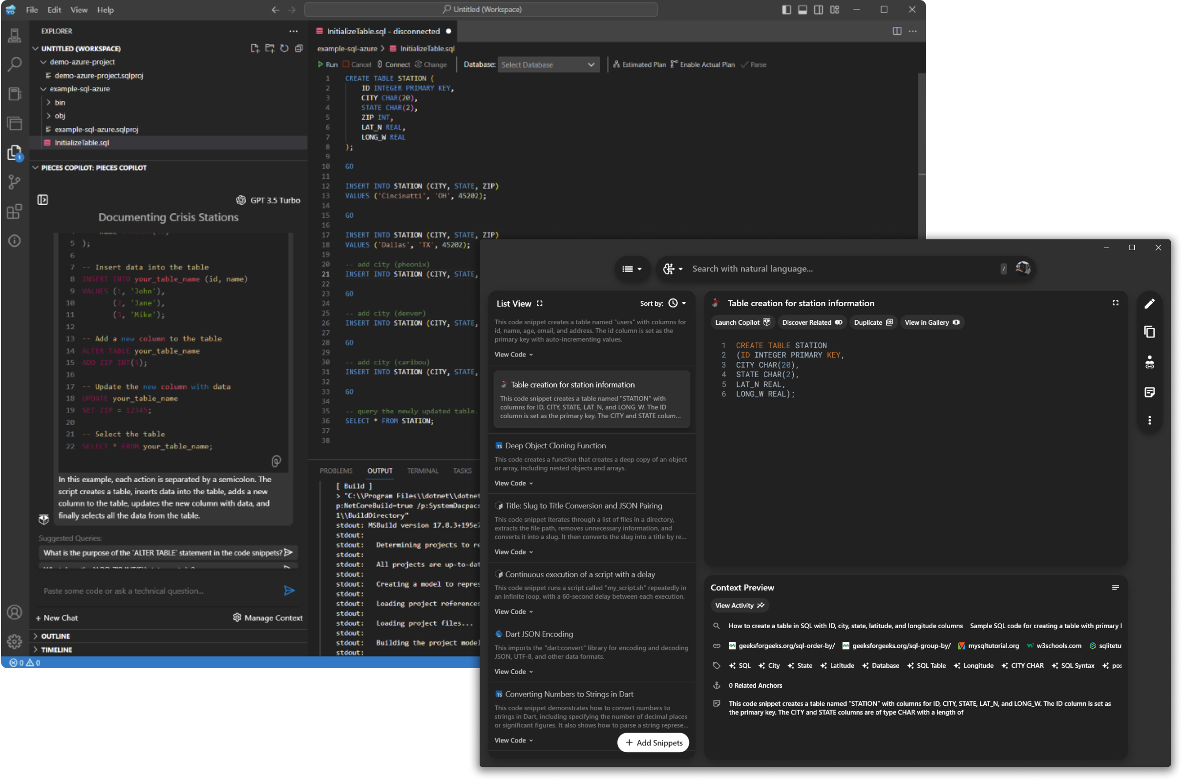 Azure Data Studio In App