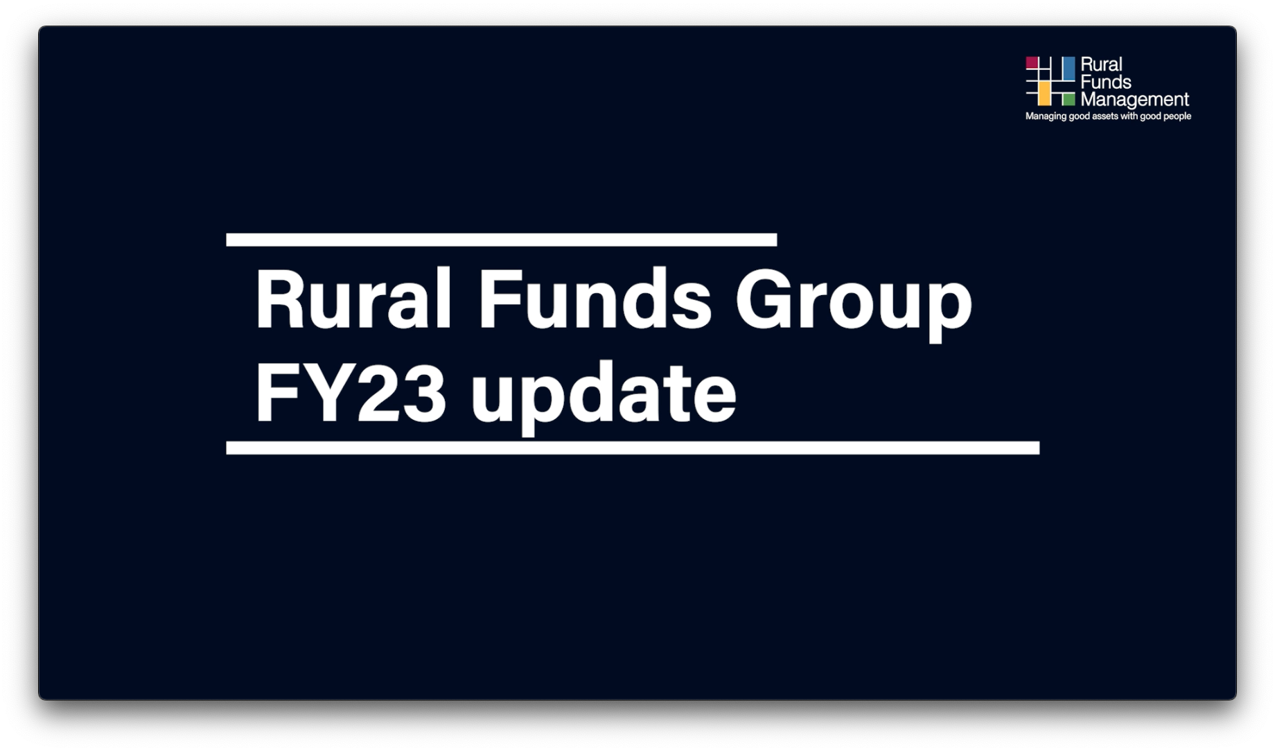 Rural Funds Group (ASX: RFF) FY23 update | Rural Funds Management
