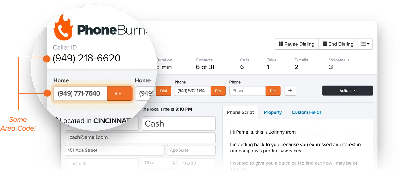 Simplify outreach with Local Presence dialing | PhoneBurner