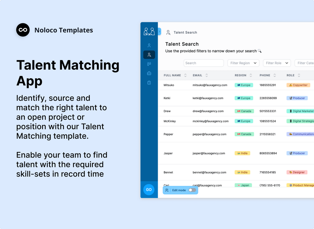 Talent Matching - Noloco Templates