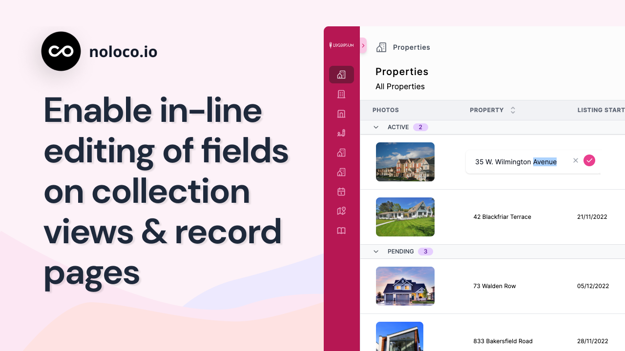 How to enable in-line editing of fields in your Noloco app