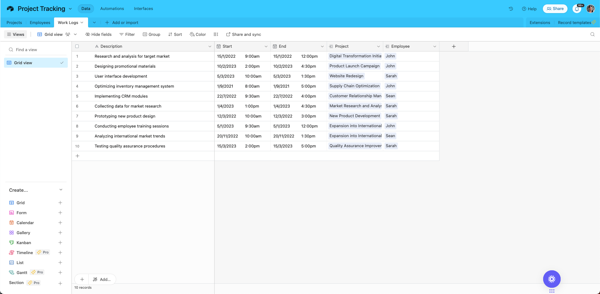 Time Tracking in Projects Using Noloco and Airtable [How To] | Noloco Blog
