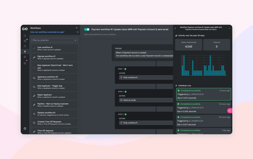 Noloco Product Update Real Time In App Notifications Workflow History