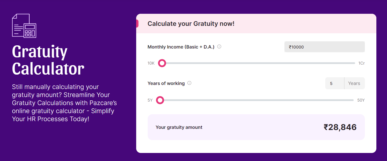 Gratuity Calculator India - Online Gratuity Calculator 2024