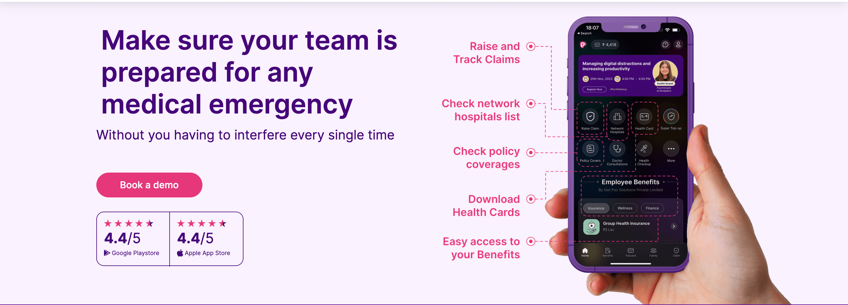 Pazcare App For Employees - Employee Dashboard To Raise Claims & Access ...