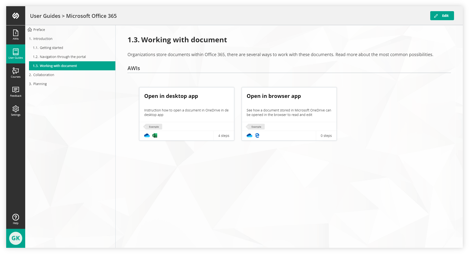 Content in SelfGuide | Getting Started | SelfGuide kb