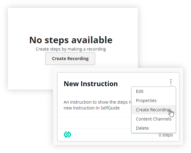 Create an Instruction | Getting Started | SelfGuide kb