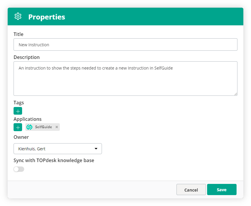 Create an Instruction | Getting Started | SelfGuide kb