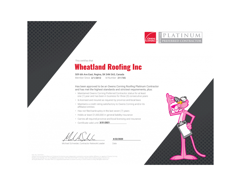 Wheatland Roofing joins premier contractor network | Wheatland Roofing