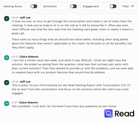 Free Transcription for Google Meet with Reactions from Read