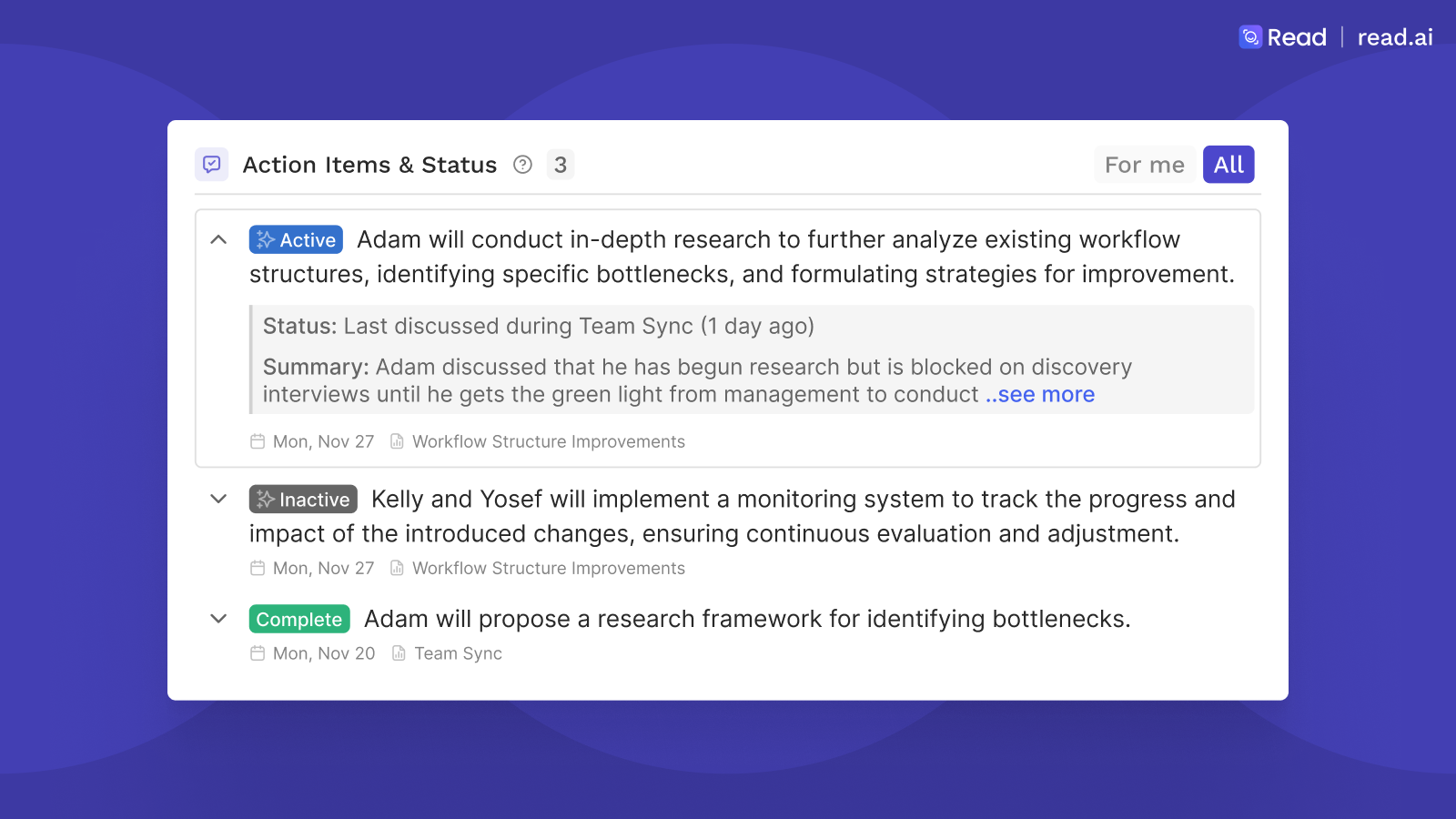 Automated Meeting Q&A, Real-Time Action Items, Large Meeting Models ...
