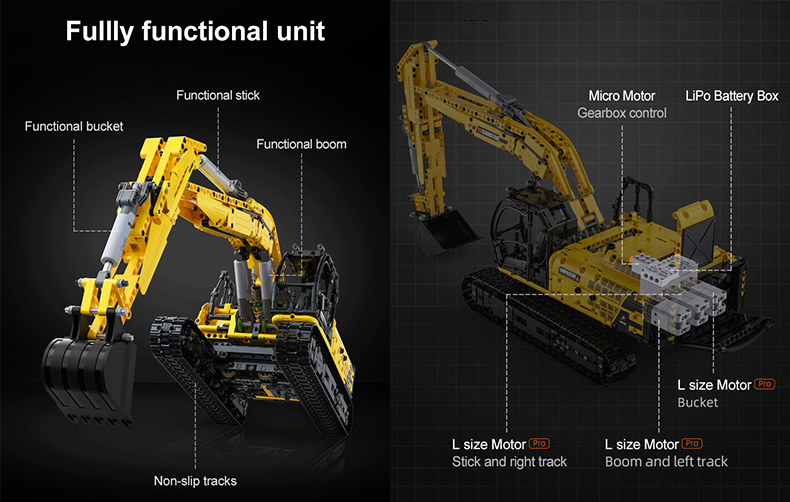 Fully Functional Excavator | CaDA Bricks