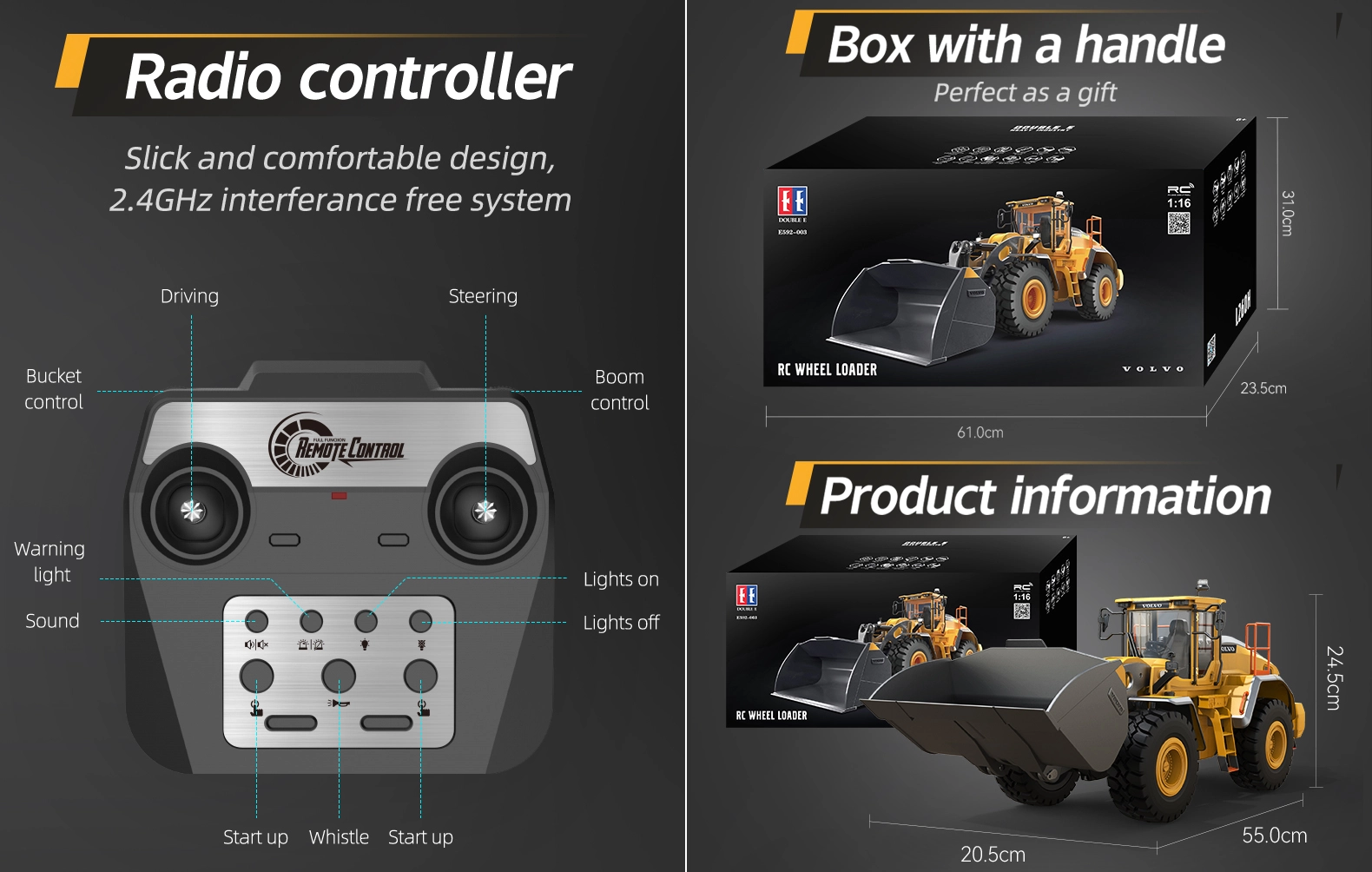 Volvo L260H Remote Control Wheel Loader | Double E Hobby