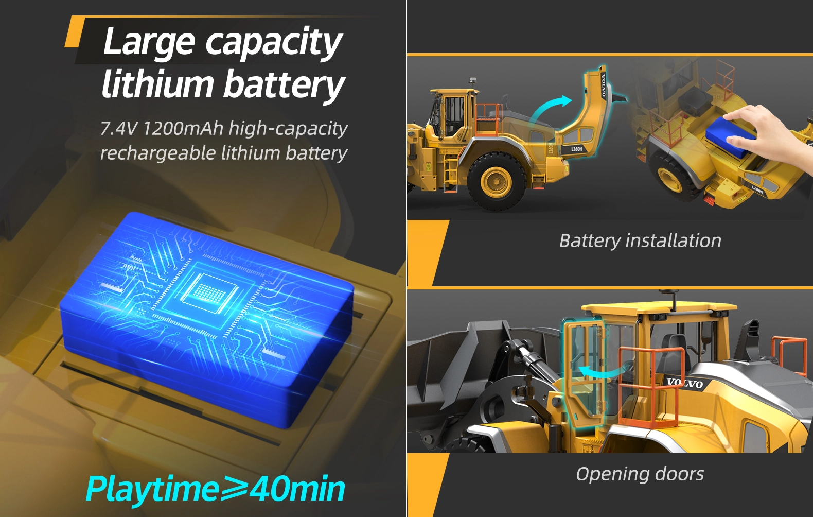 Volvo L260H Remote Control Wheel Loader | Double E Hobby