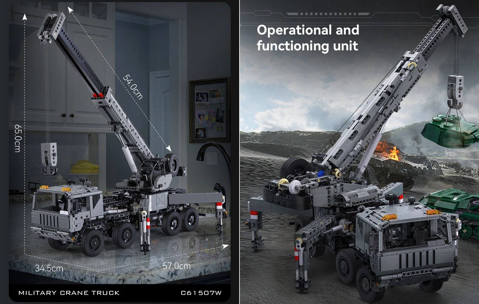 Military Crane Truck | CaDA Bricks