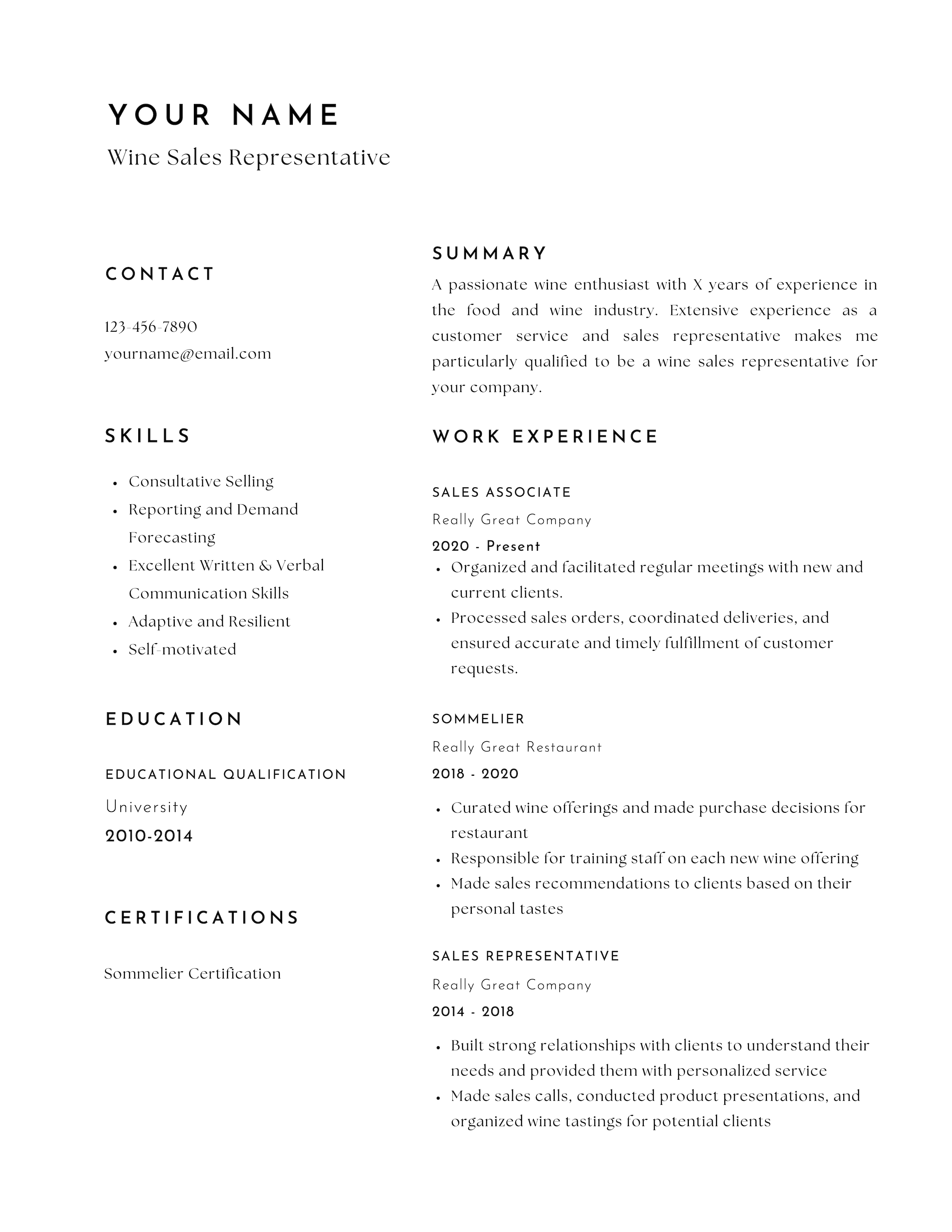 How to Become a Wine Sales Rep (+ Resume Example) | Grappos