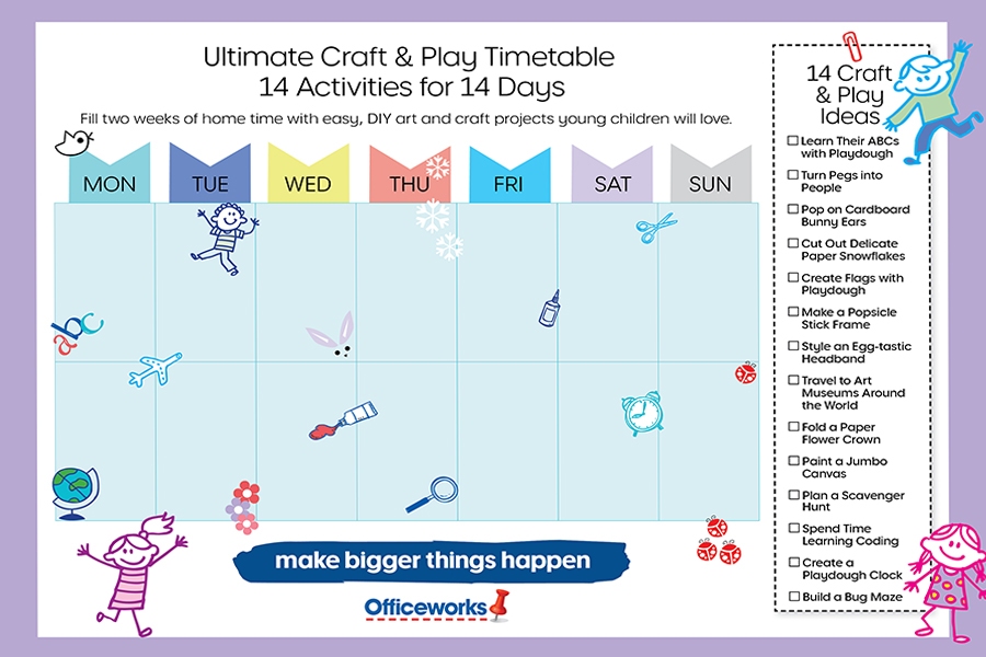 The Ultimate Craft & Play Timetable: 14 Activities for 14 Days | Learn ...