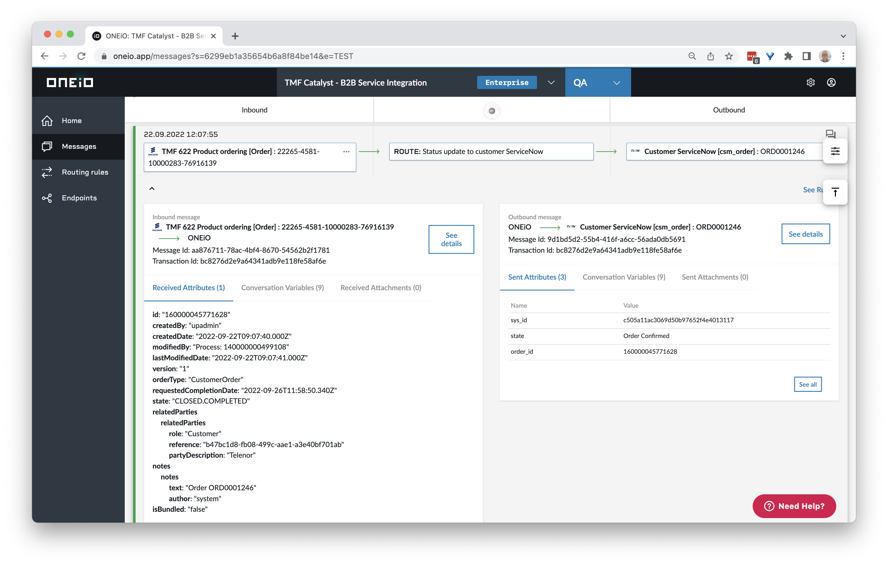 Connected service architecture for telecommunications service providers
