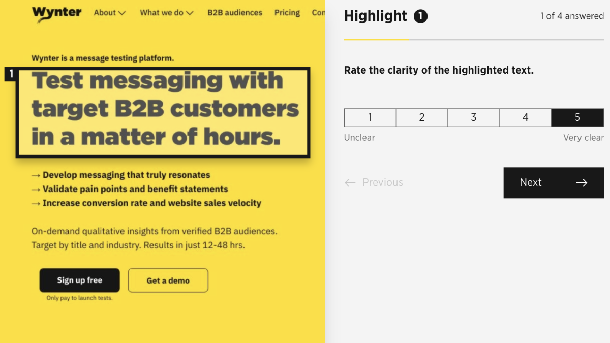 B2B Message Layers Framework by Wynter: Four Steps to Conversion