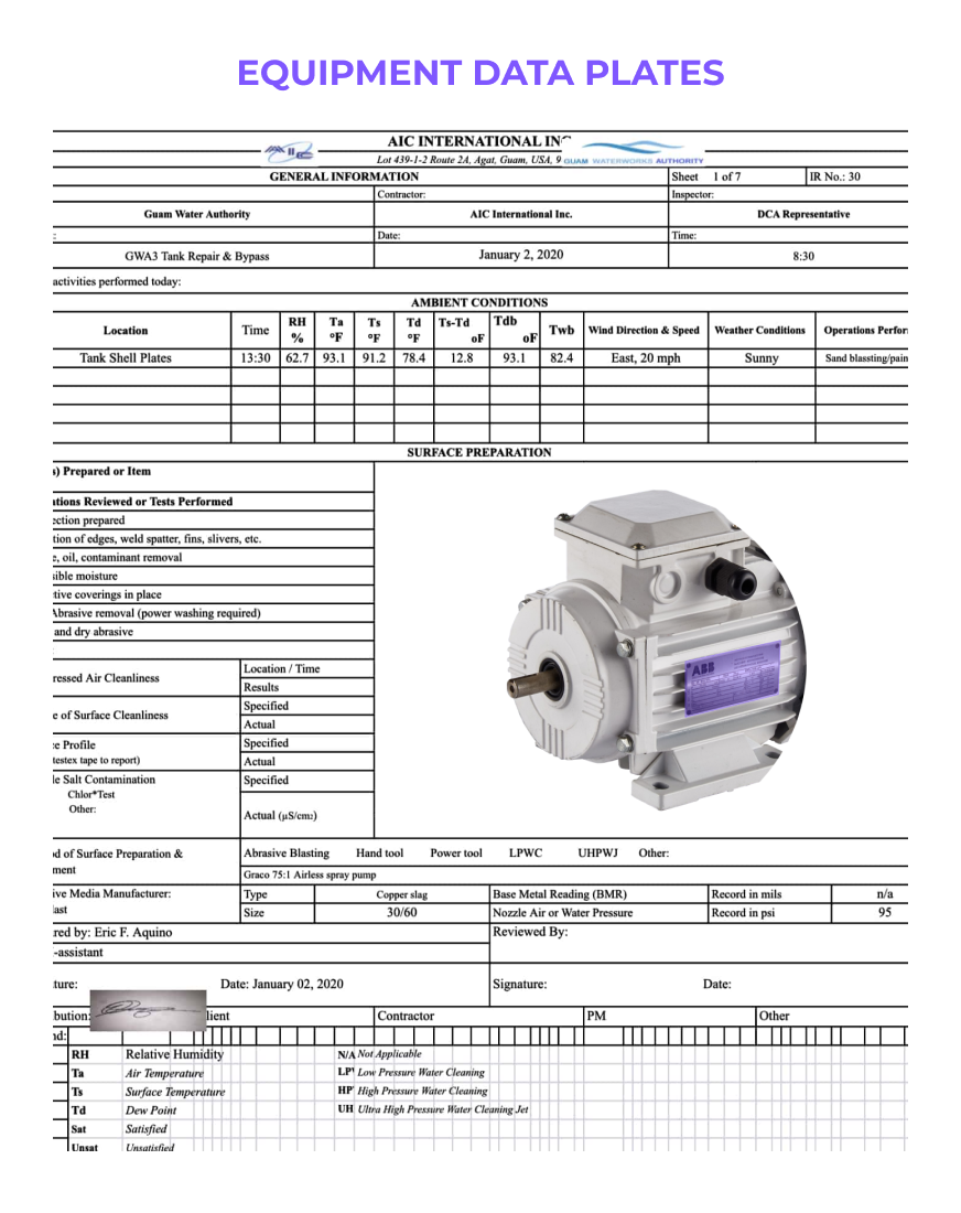 Equipment Data Plate Automation