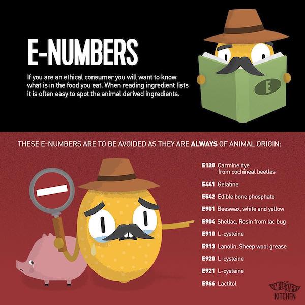 Read the E-numbers to find non-vegan ingredients – Simple Happy Kitchen