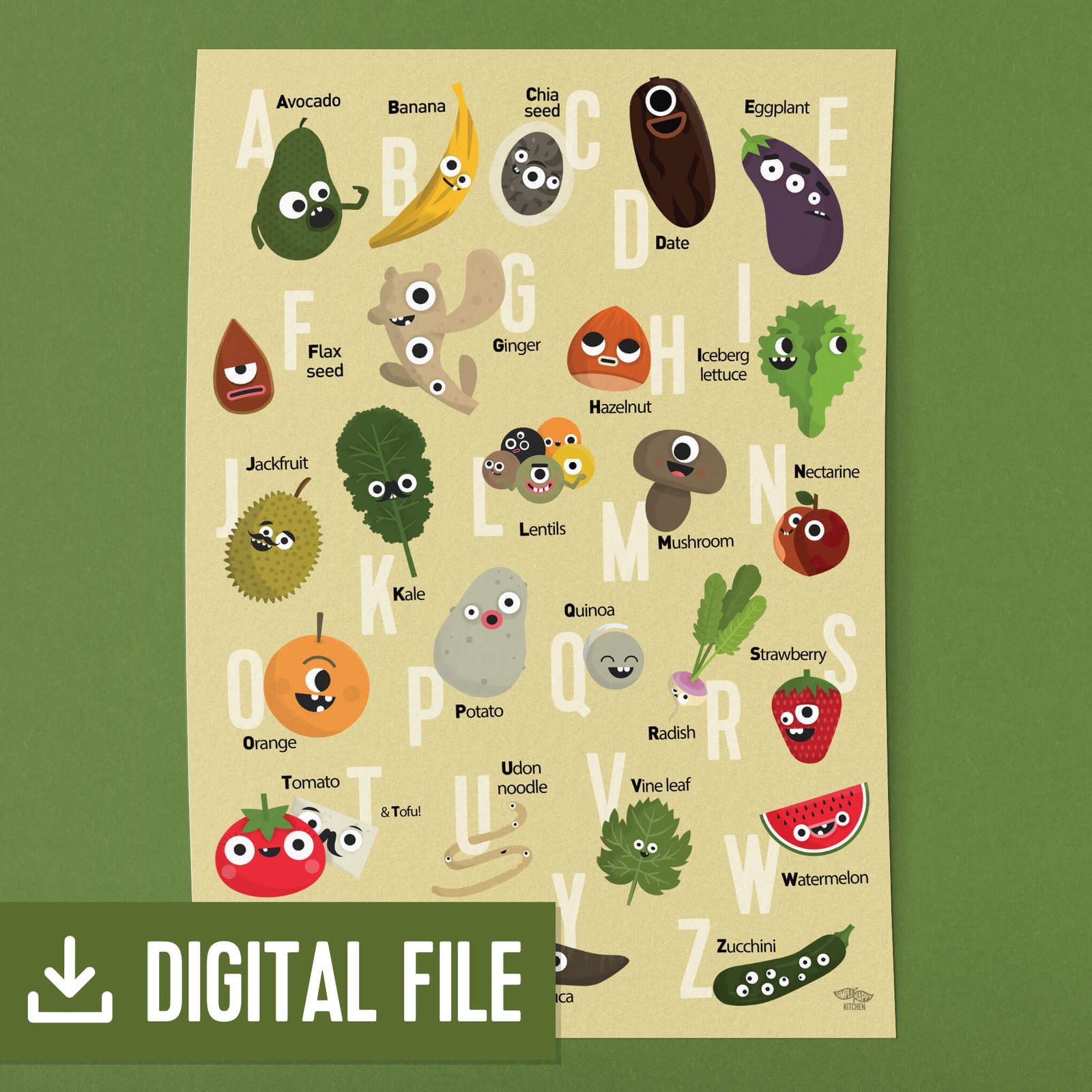 ABC Cartoon Kids Room Decor | Digital Poster Download