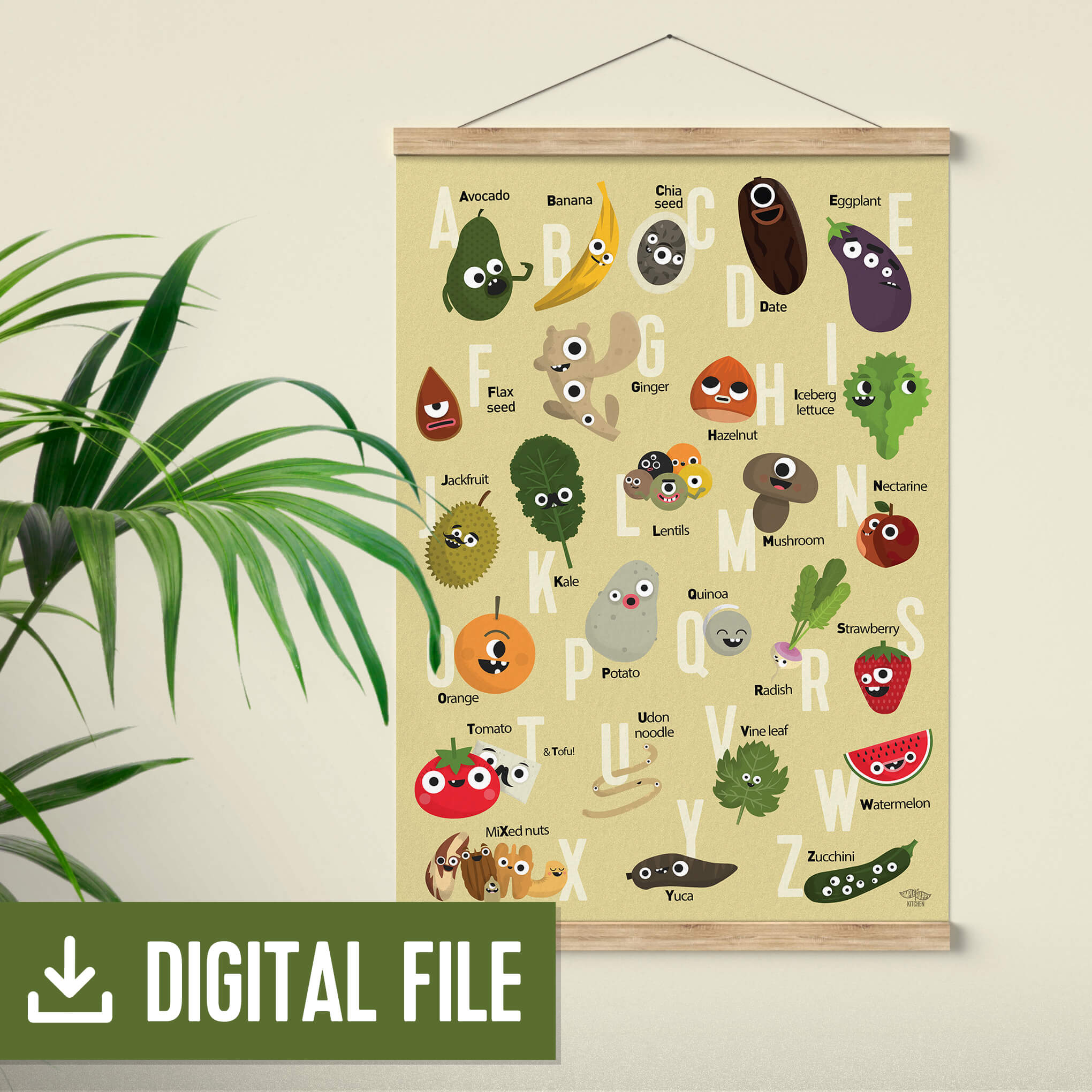 ABC Cartoon Kids Room Decor | Digital Poster Download