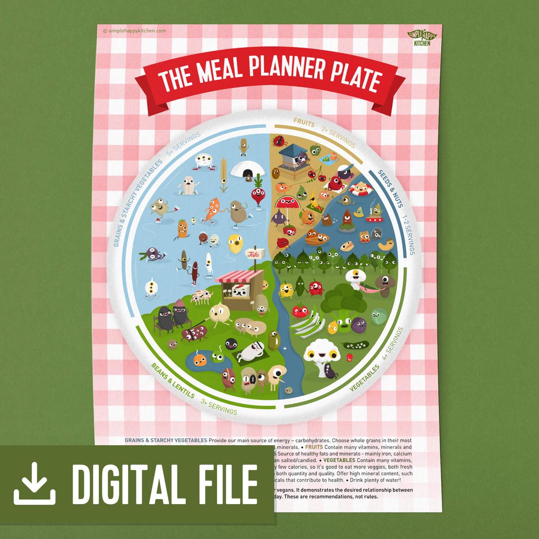 Meal Planner | Vegan Food Pyramid - Digital Download Poster