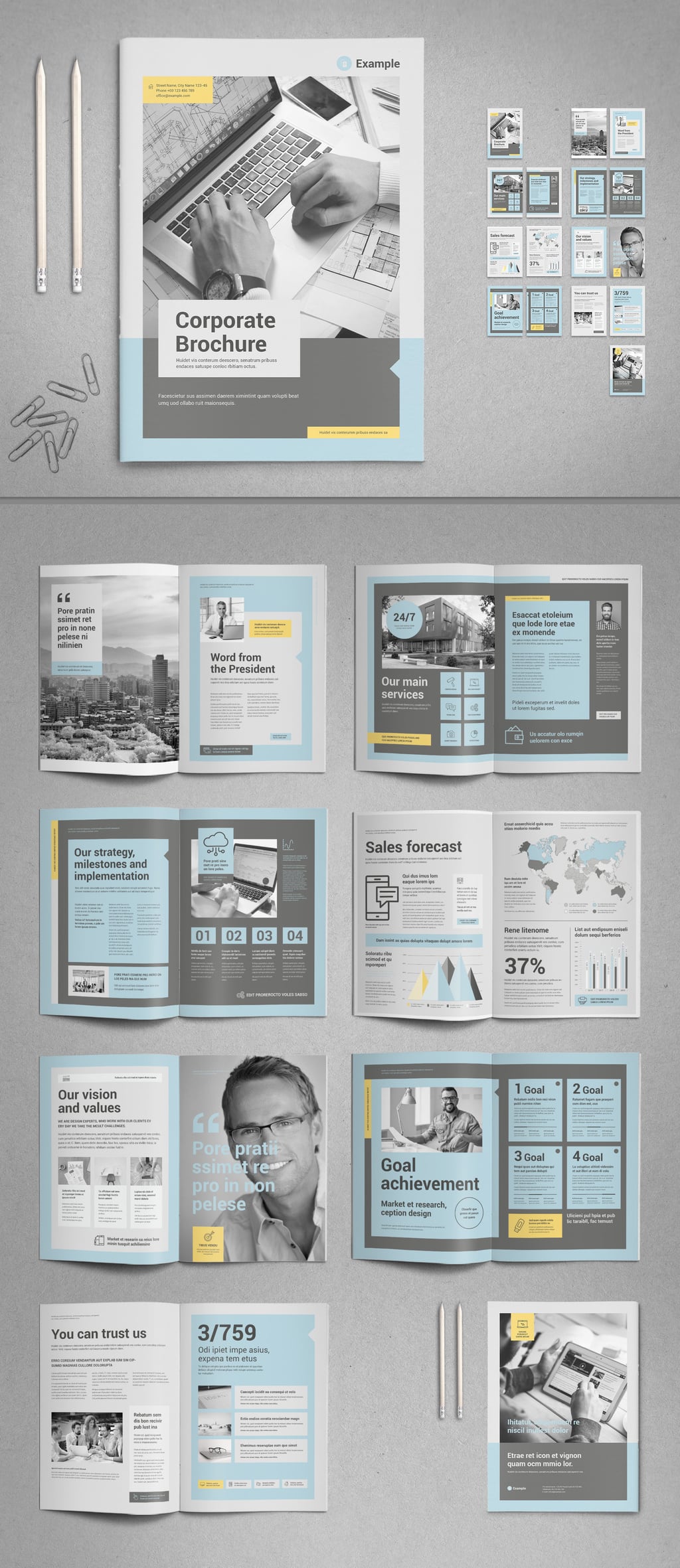 100 Fresh InDesign Brochure Templates (2024) | Redokun Blog