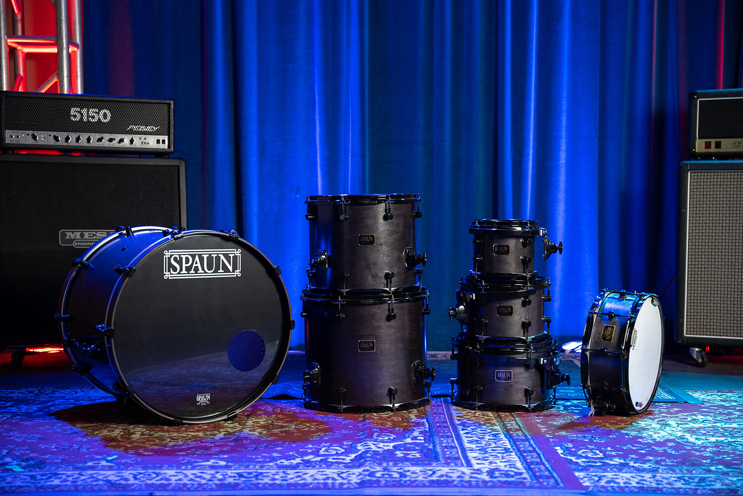 Rent Spaun Custom Series Maple Drum Kit - Black Satin