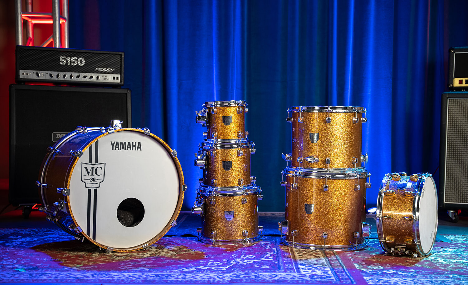 Rent Yamaha Maple Custom Drum Kit - Gold Sparkle Rent Yamaha Maple Custom Drum Kit - Gold Sparkle