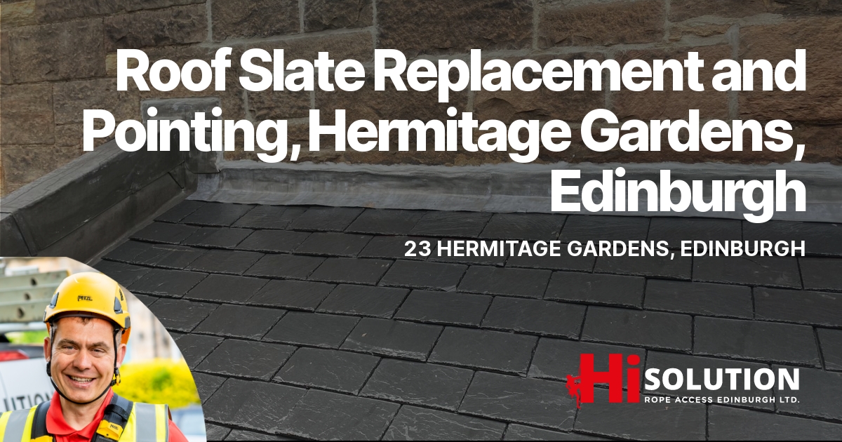 Roof Slate Replacement and Pointing, Hermitage Gardens, Edinburgh
